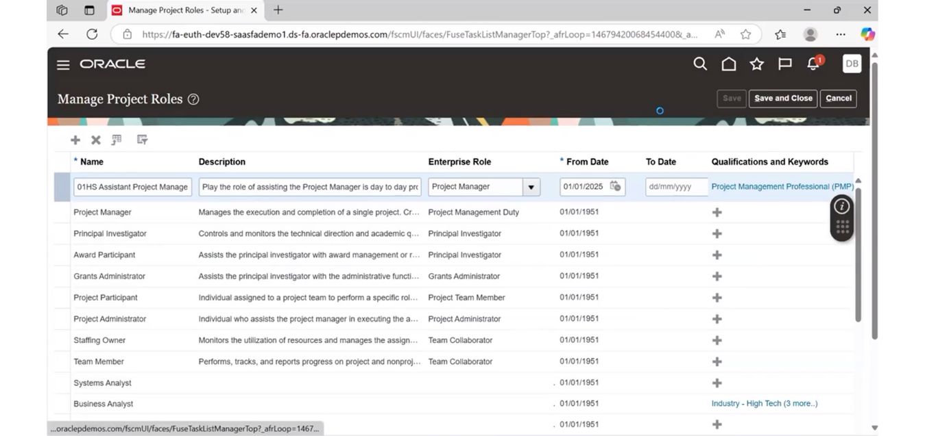 Creation Of Project Role Configuration | OracleErpGuide.com