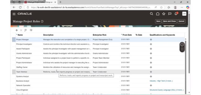Creation Of Project Role Configuration | OracleErpGuide.com
