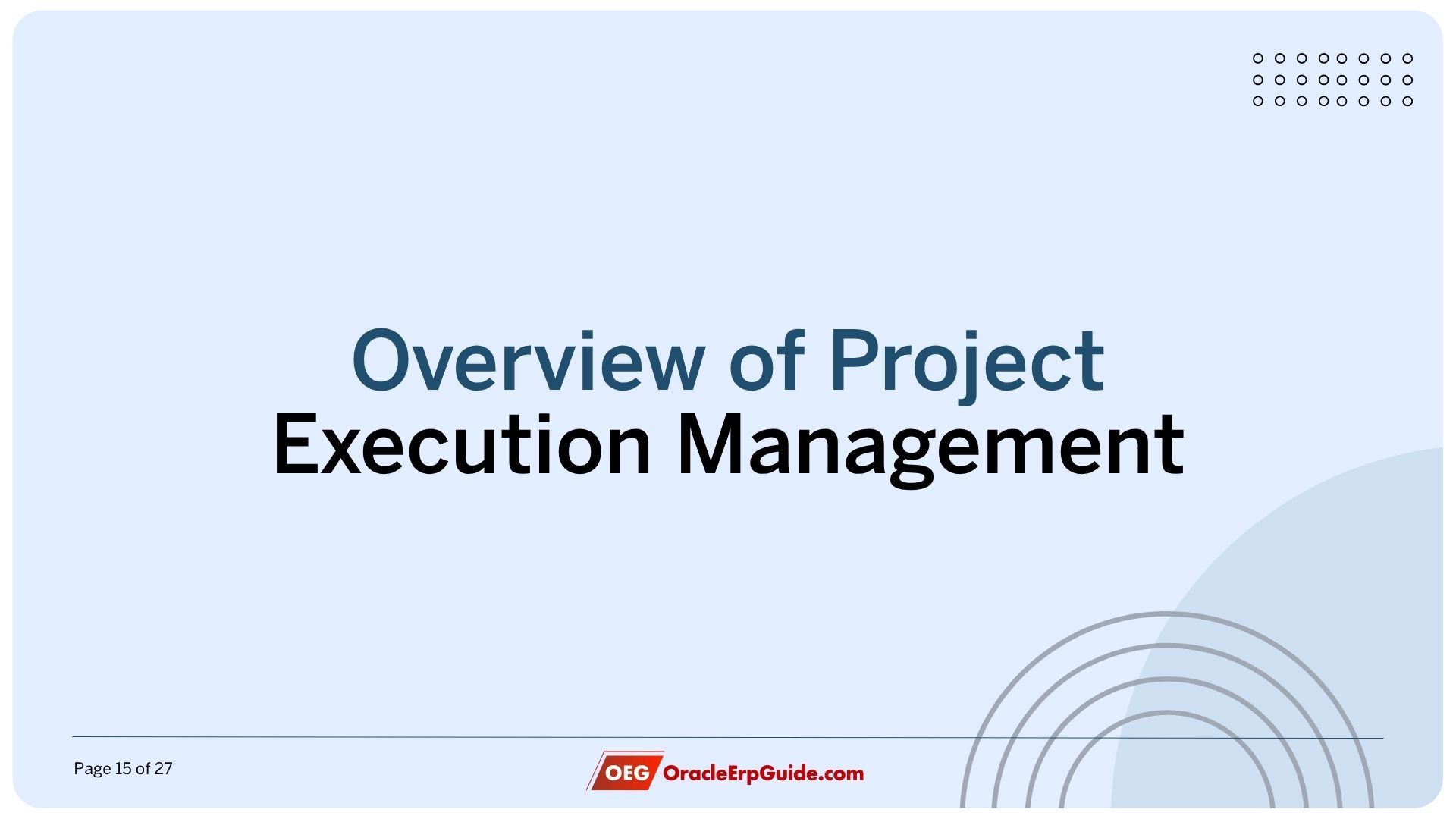 Concepts In Oracle PPM Cloud - Project Execution Management (PEM ...