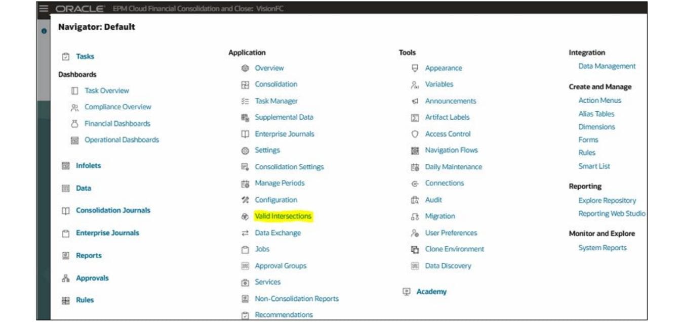 Valid Intersections In Oracle EPM Cloud | OracleErpGuide.com